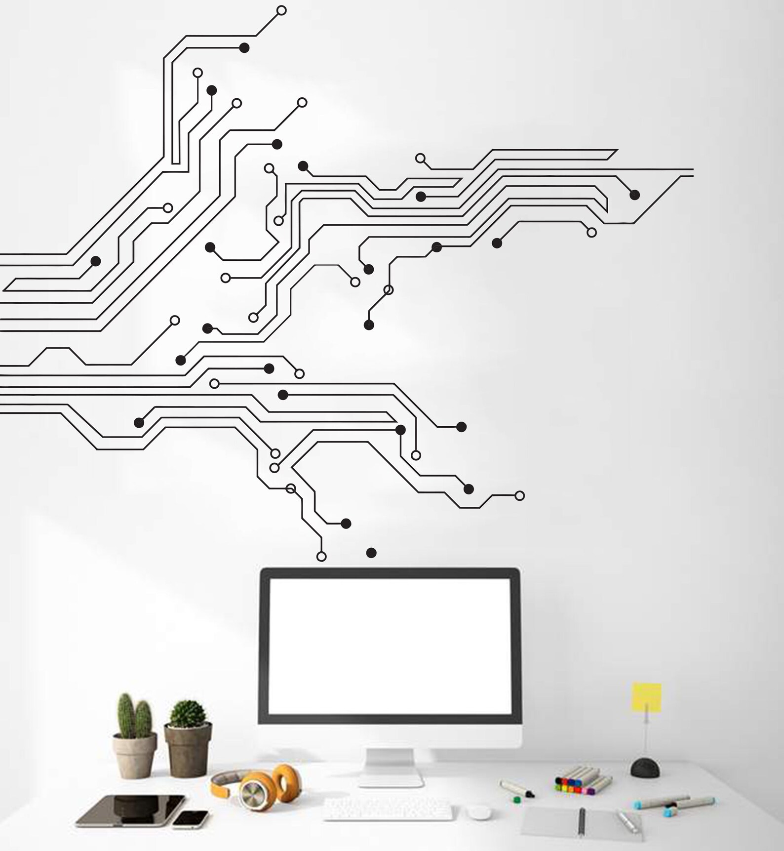 Circuit Board Wall Decal Technology Vinyl Wall Art Decals | Etsy