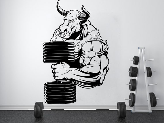 Gym Wall Decal Custom Fitness Decor Workout Art Vinyl Gorilla | Etsy