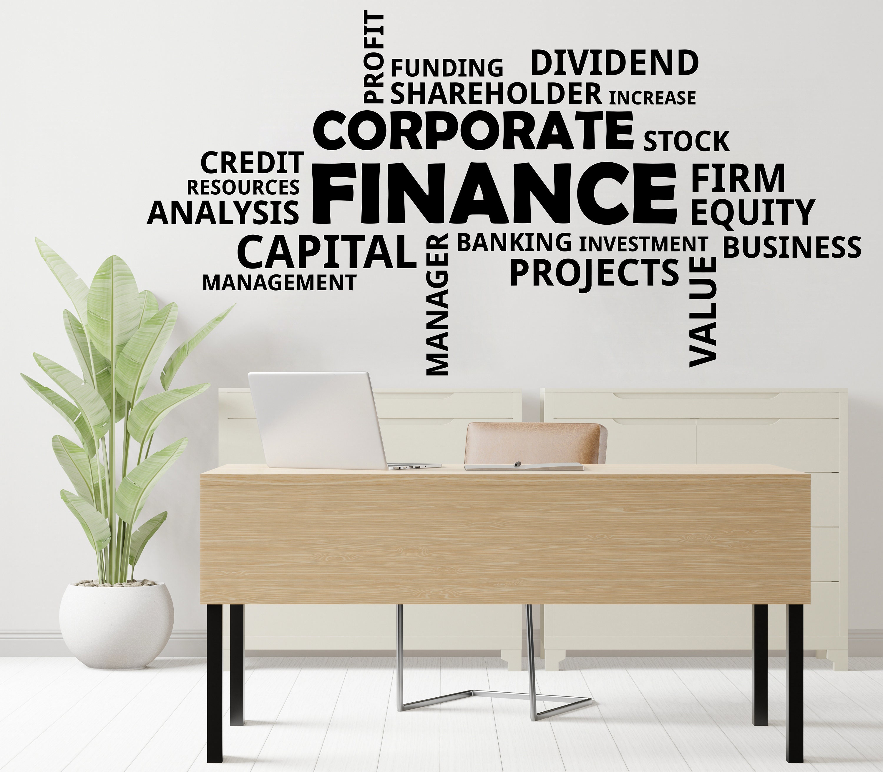 Finance Word Cloud Wall Decal Office Decor Work Business - Etsy
