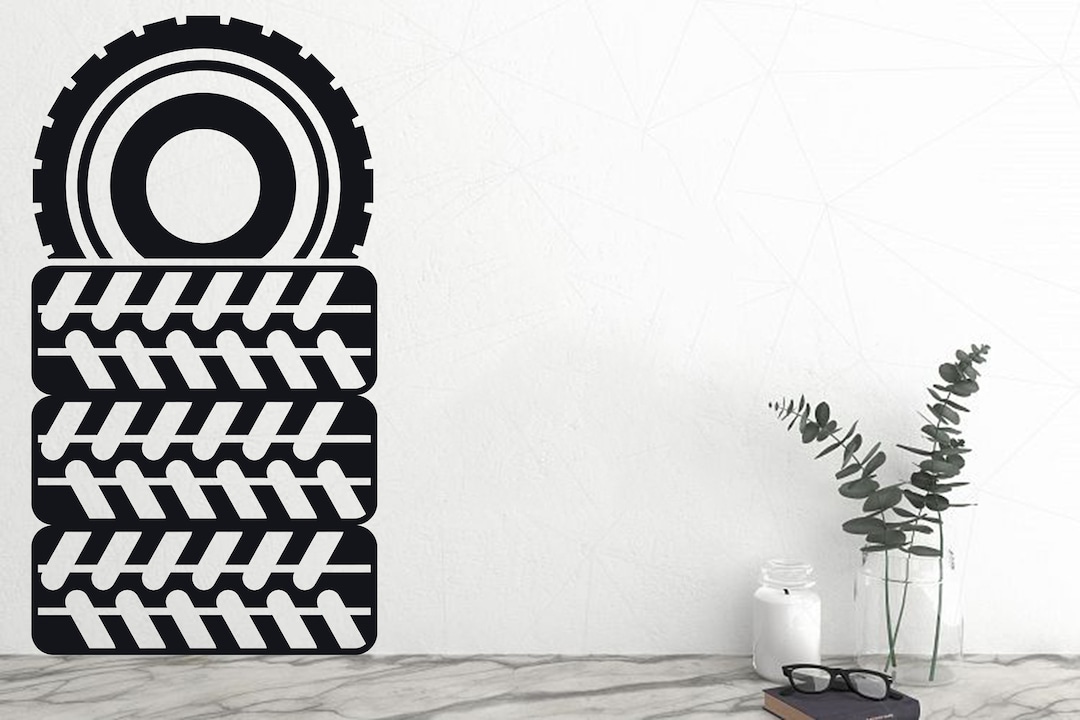 Wheels Wall Decal Tyres Wall Stickers Race Car Wheel Auto Motorcycle ...