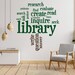 Library Vinyl Wall Art Decals, Library Wall Decal, Education Decals ...