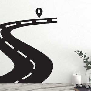 Road Sign Wall Decal Sticker, Tire Track Wall Sticker, Road Wall Decal ...