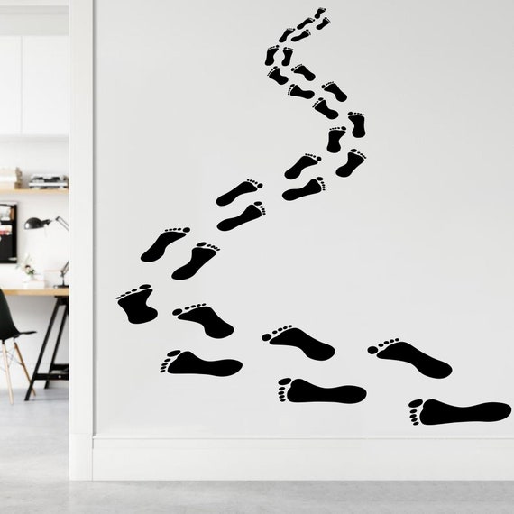 Footprints Wall Vinyl Decal Traces Legs Home Interior | Etsy
