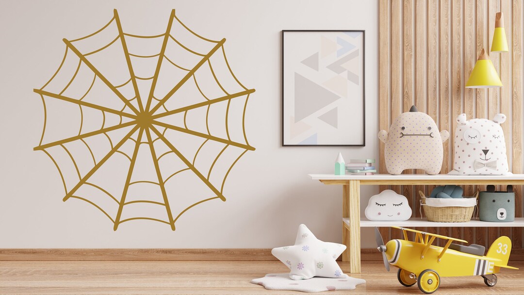 Spider Web Wall Decal Halloween Funny Scary Vinyl Art Decor Spider Web ...