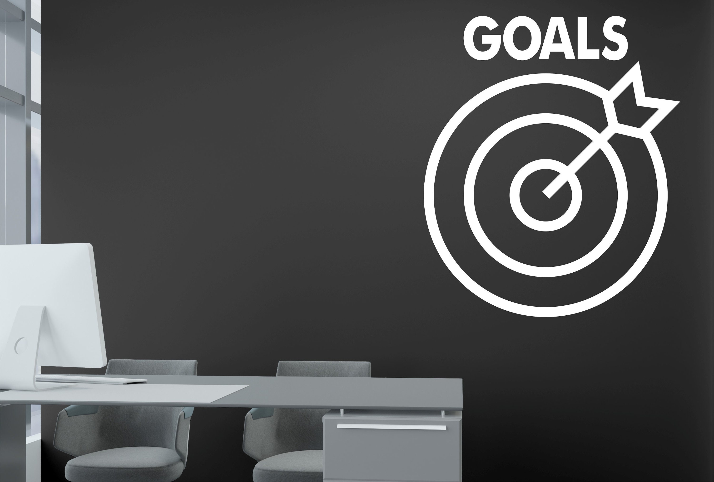 Goals Arrow Office Wall Art Decal Motivation Strategy Growth - Etsy