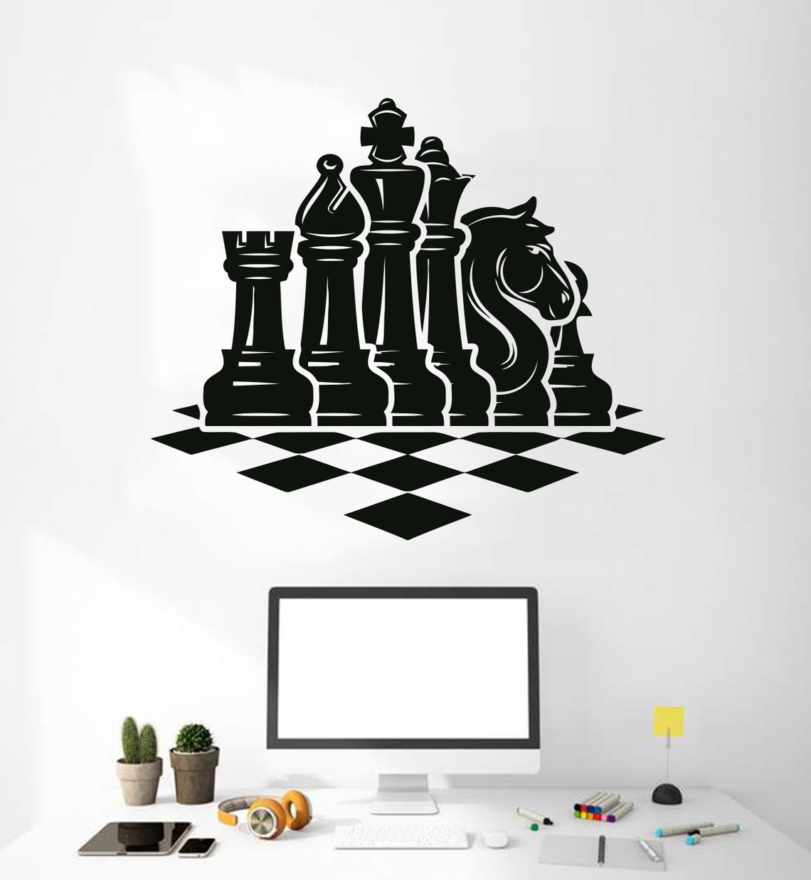 Chess Wall Stickers Chess Pieces Wall Decal Vinyl Stickers | Etsy