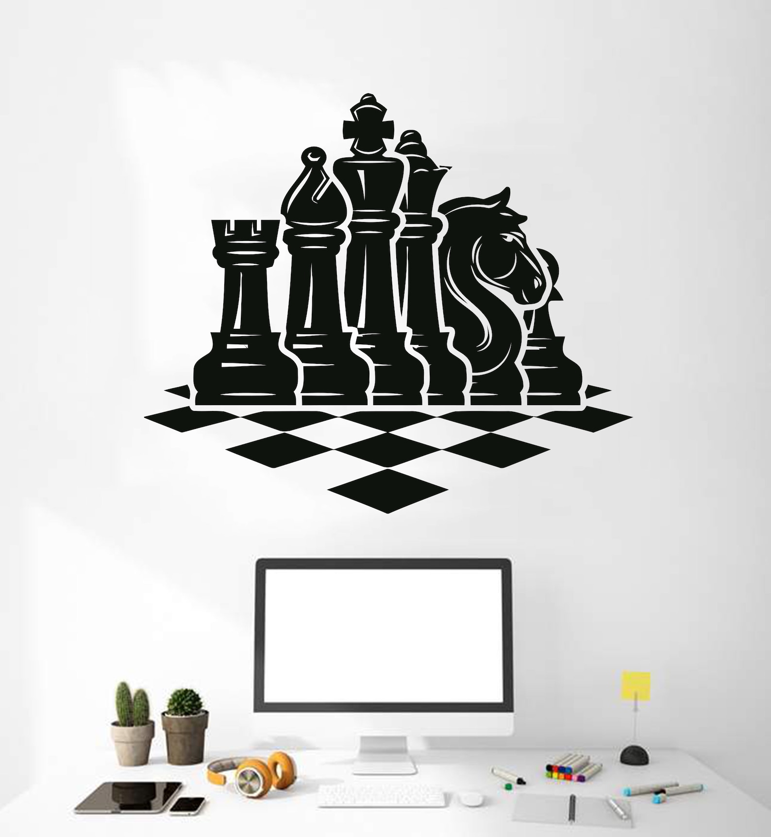 Chess Wall Stickers Chess Pieces Wall Decal Vinyl Stickers | Etsy