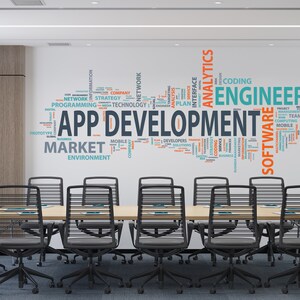 App Development Cyber Vinyl Wall Art Decals, Technology Wall Decal ...