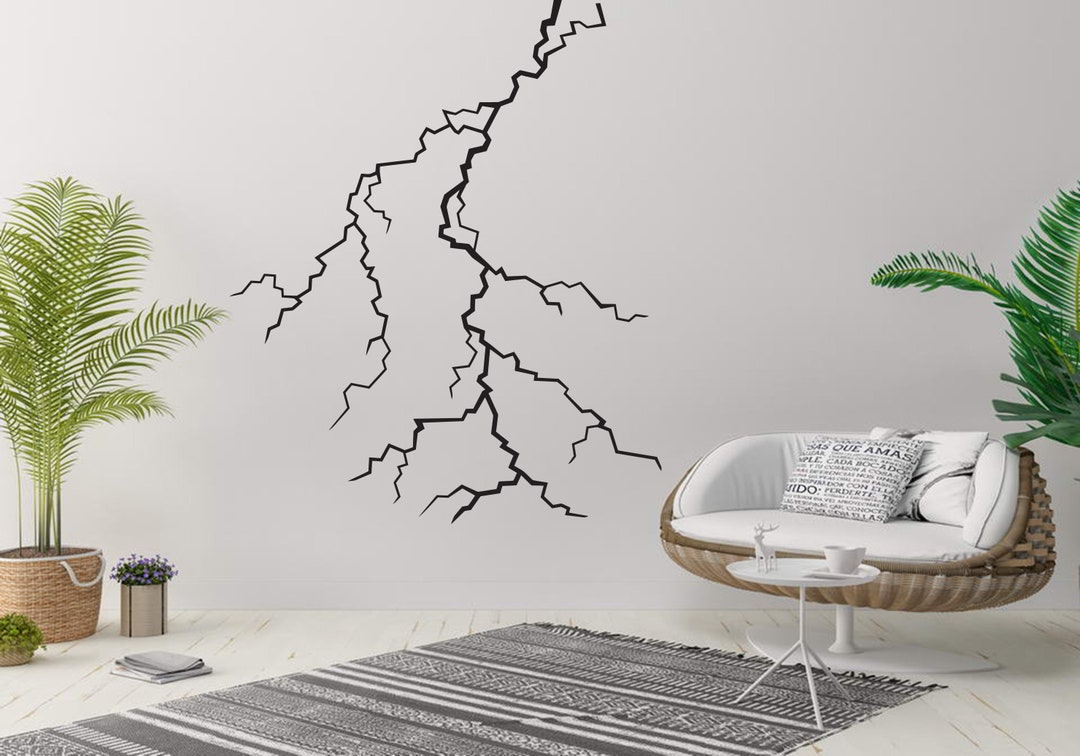 Lightning Bolt Wall Decals Sticker Lightning Strike Wall Decals Nature ...