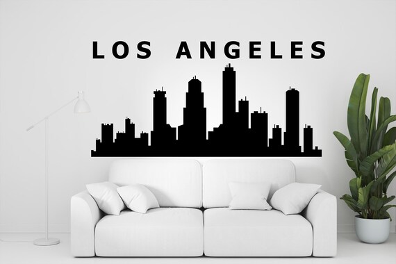 Los Angeles City Skyline Wall Decal Vinyl Sticker City Los | Etsy