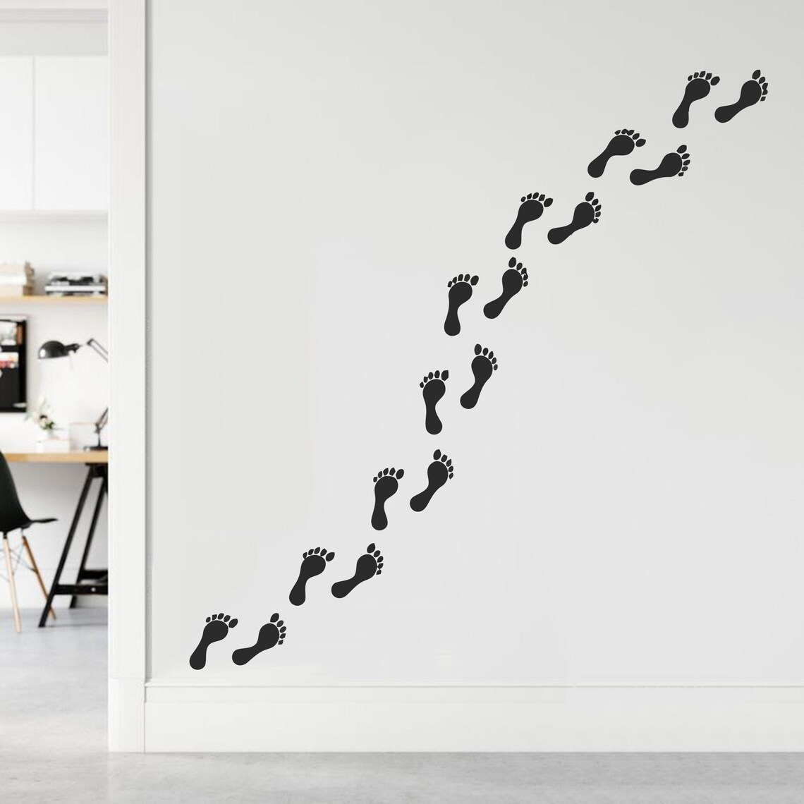 Footprints Wall Vinyl Decal Walking Wall Sticker Traces - Etsy