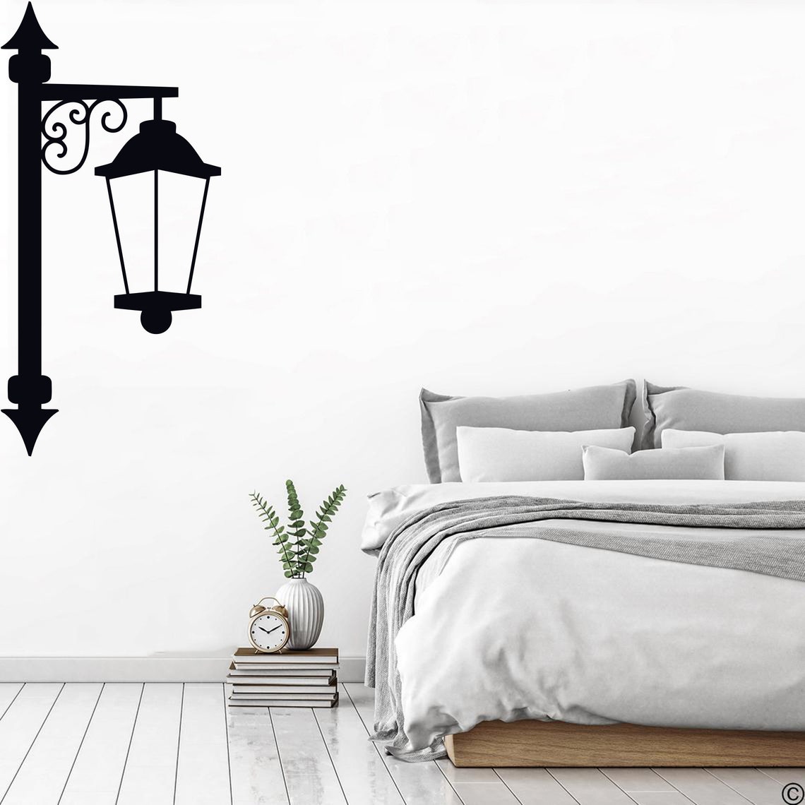Lamp Wall Decal Street Lamp Wall Decal Hallway Wall Decal | Etsy