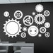 Gear Art Wall Decal, Technology Vinyl Wall Art Decals, Gamer Room Decal ...