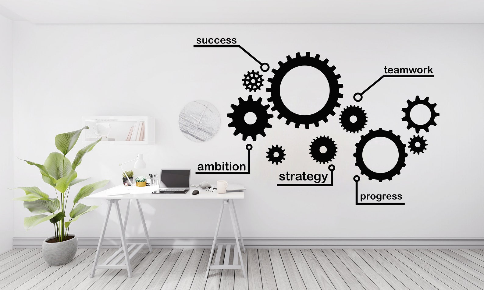 Work Office Gear Wall Decal Business Wall Decal Decoration - Etsy