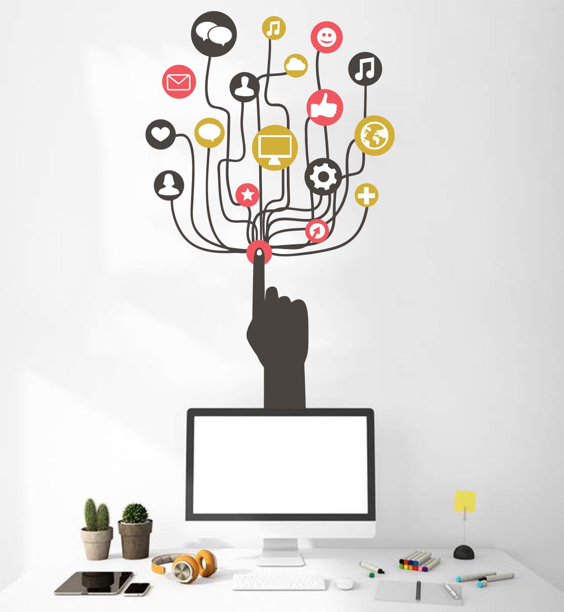 Social Media Decal Social Media Stickers Social Media Icons - Etsy