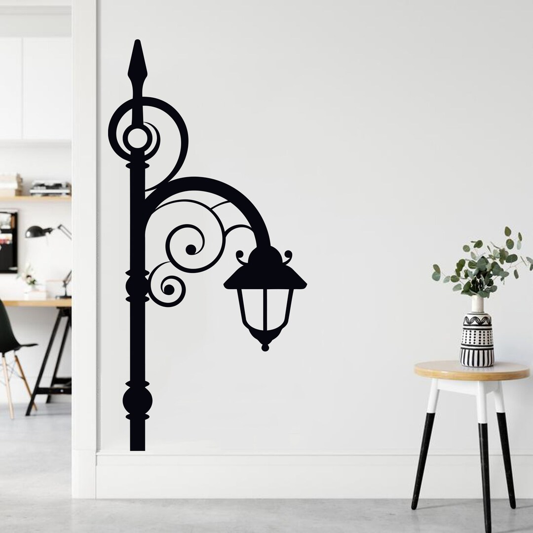 Lamp Wall Decal, Street Lamp Wall Decal, Decorative Decal for Living ...