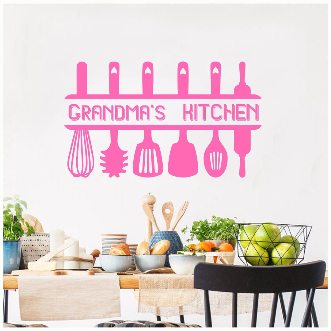 Personalized Kitchen Wall Decal, Kitchen Decor, Food Wall Decal, Mom ...