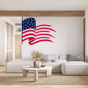 American Flag Decal, USA Flag Wall Decal, American Flag Sticker, Large ...