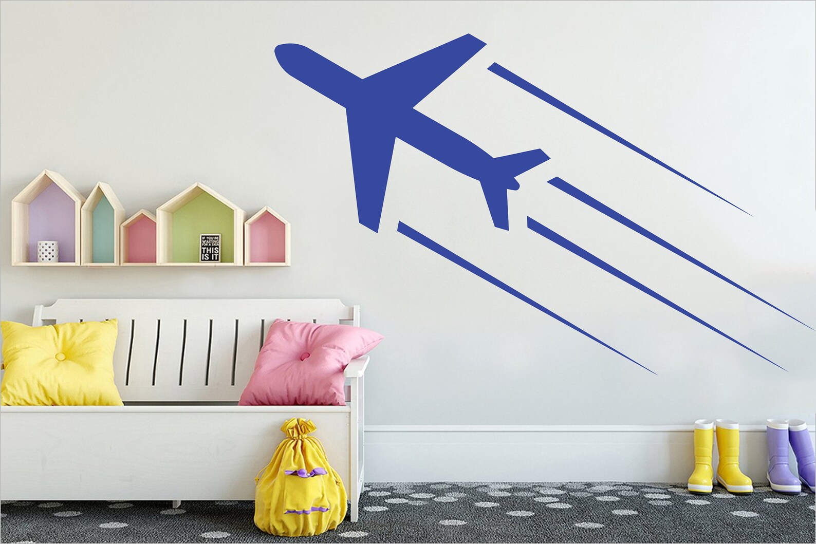 Airplane Wall Decal Airplane Decor Airplane Sticker - Etsy