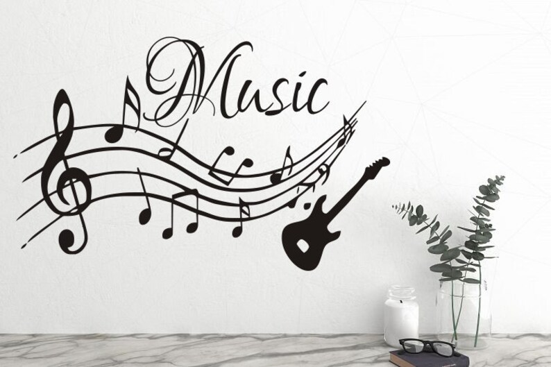 Music Wall Decal Music Wall Sticker Notes Wall Sticker - Etsy
