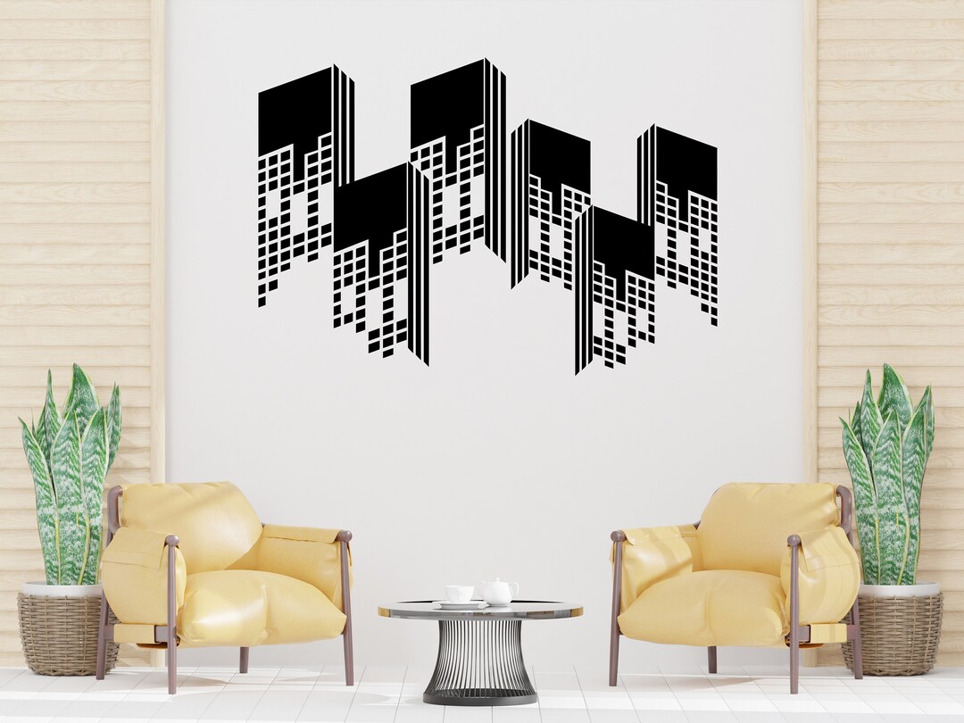 Buildings Wall Decal, Real Estate Office Decor, Buildings Wall Sticker ...