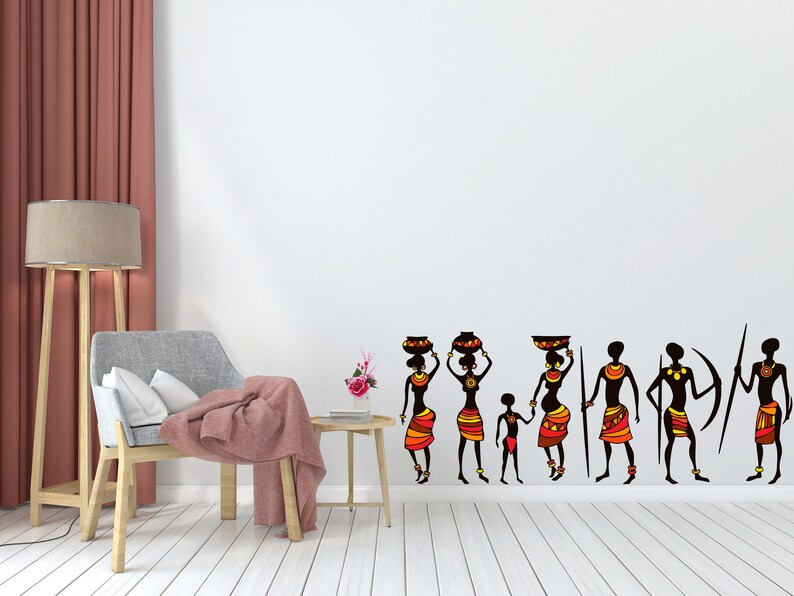 African Tribe Wall Art Vinyl Sticker African Style Wall Mural | Etsy