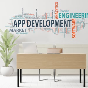 App Development Cyber Vinyl Wall Art Decals, Technology Wall Decal ...