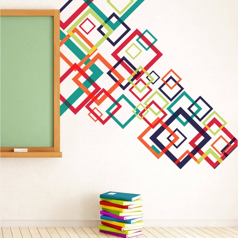 Squares Wall Decal Square Wall Sticker Office Decor - Etsy