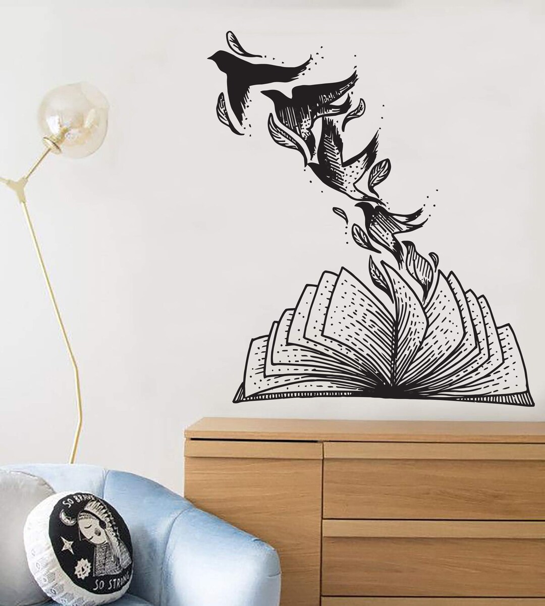 Books Vinyl Wall Art Decal for Home, Kids Room, Reading Room, Nurseries ...