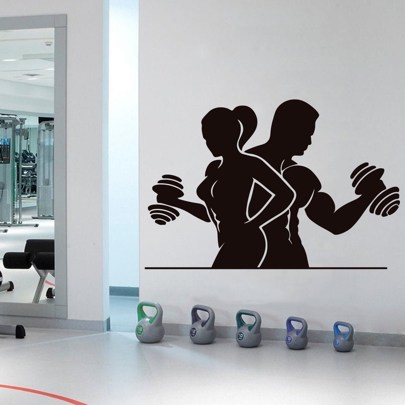 Gym Wall Decal Gym Wall Stickers Fitness Workout Wall Decal - Etsy
