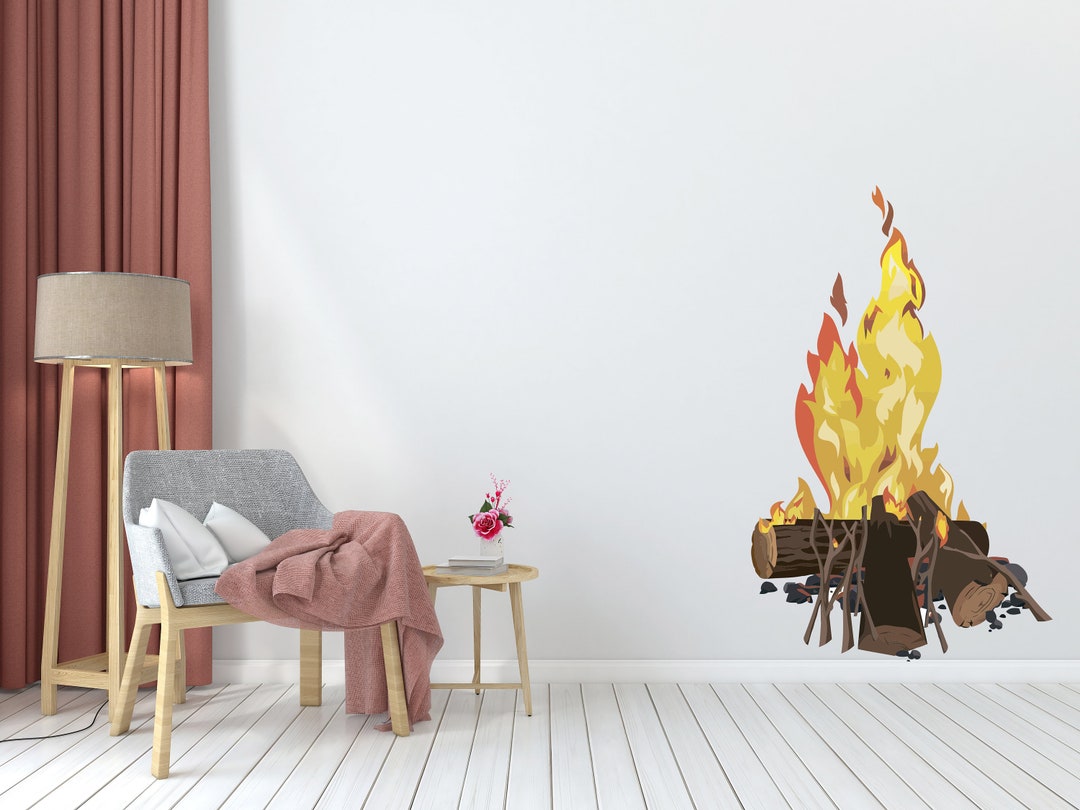 Fire Flame Wall Vinyl Decal Stickers Art Design Flames Decals Fire ...