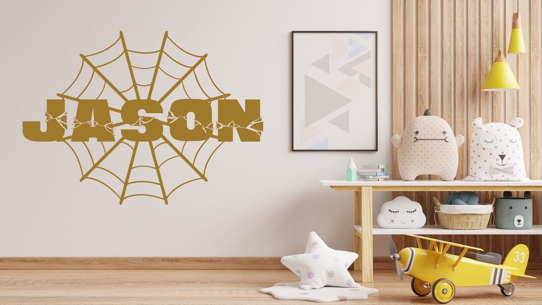Spider Web Wall Decal Funny Scary Vinyl Art Decor Custom Spider Web ...