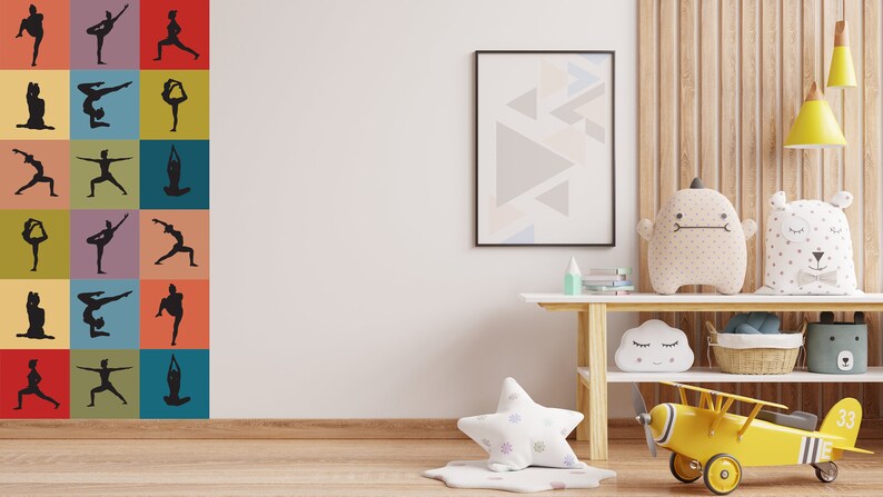 Yoga Wall Art Decal Yoga Poses Wall Sticker Meditation Yoga - Etsy