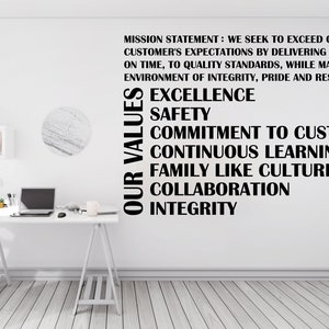 Our Values Core Values Office Wall Art Motivational Inspiring - Etsy