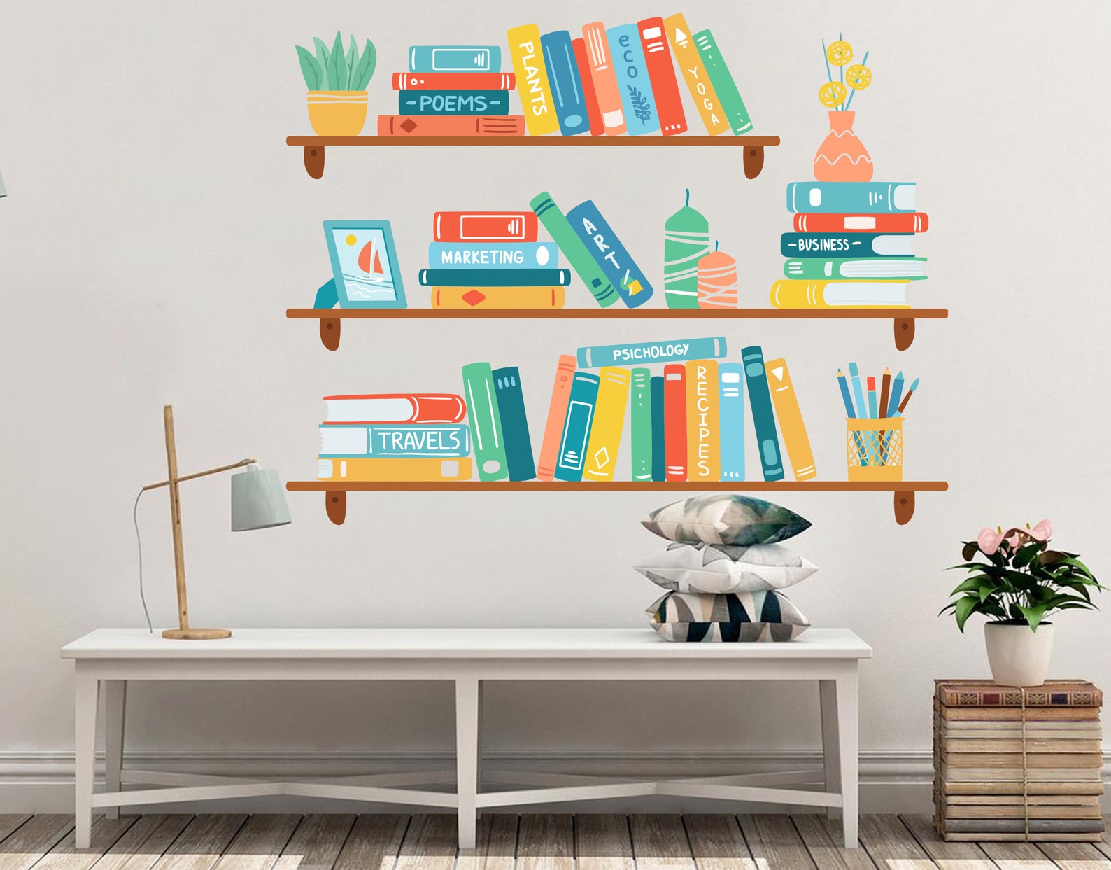 Books Vinyl Wall Art Decal for Home Library Wall Decal - Etsy