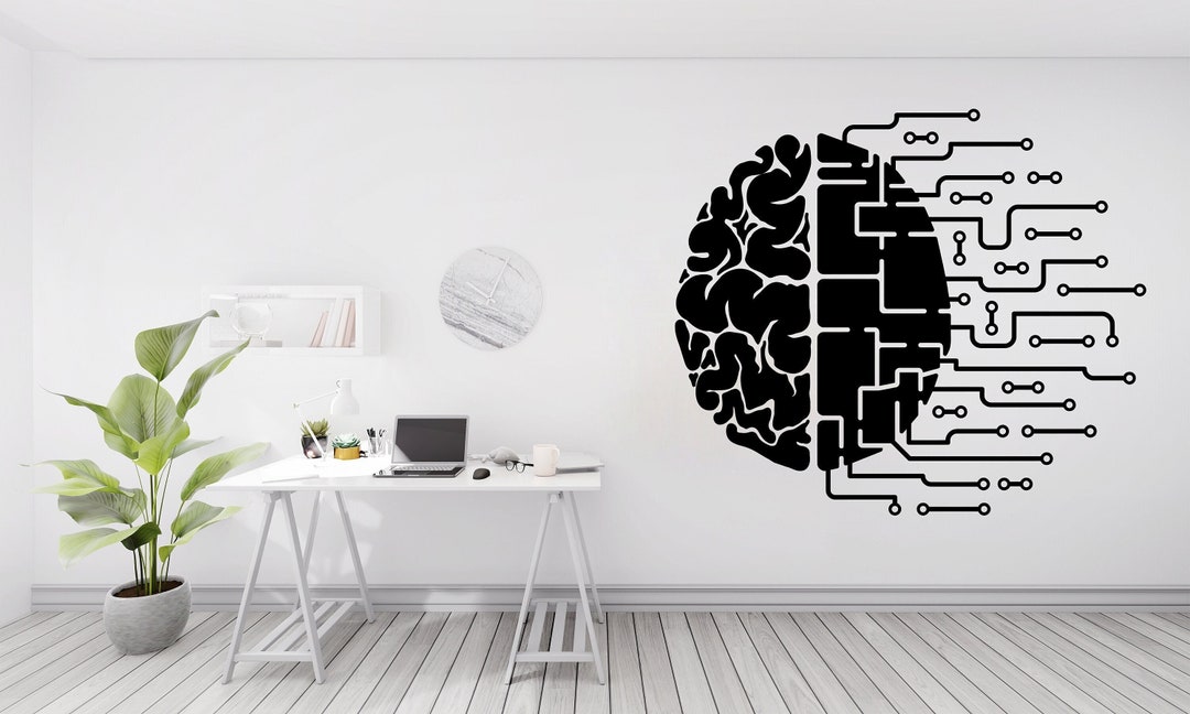 Circuit Board Wall Decal, Technology Vinyl Wall Art Decals, Brain Wall ...