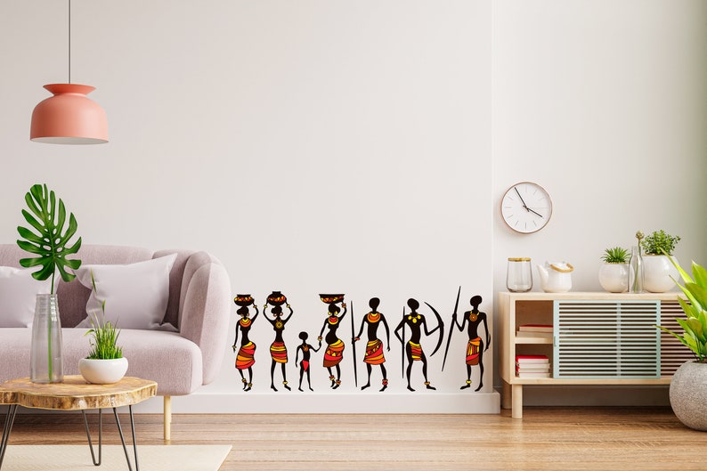 African Tribe Wall Art Vinyl Sticker African Style Wall Mural - Etsy