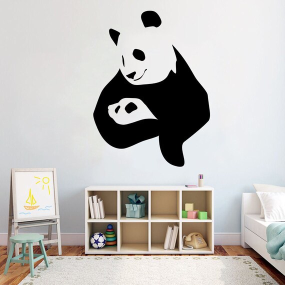 Panda Wall Decal Kids Room Panda Stickers Wall Art Animal Pets - Etsy