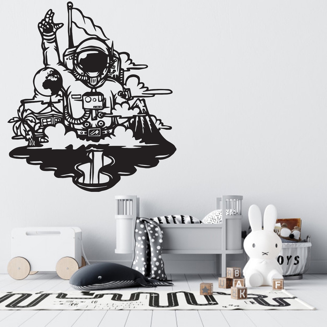 Astronaut Wall Decals Outer Space Wall Decal Decal for | Etsy