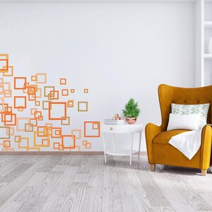 Squares Wall Decal, Square Wall Sticker Office Decor, Geometric Wall ...