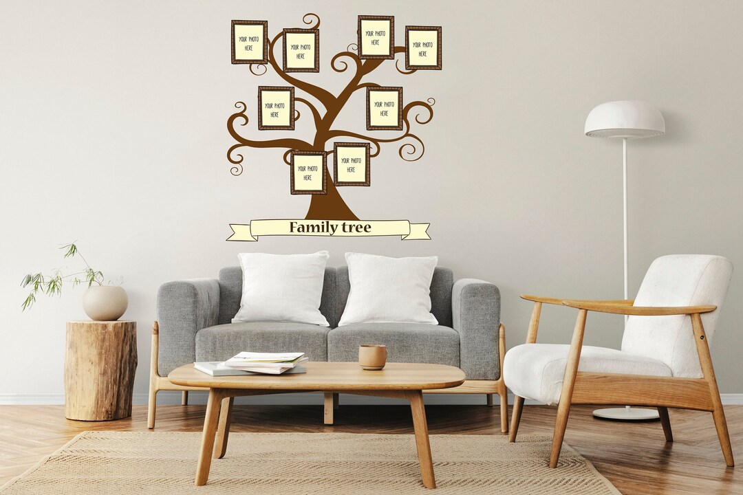 Family Tree Wall Decal - Photo Frame Tree Decal - Large Family Tree ...