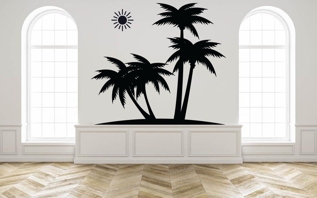 Palm Tree Wall Decal, Palm Tree Decor, Palm Trees Vinyl Sticker, Tree ...