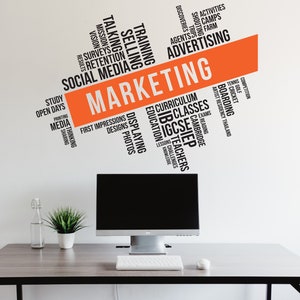 Marketing Office Wall Decor, Marketing Wall Decal, Marketing Wall Art ...
