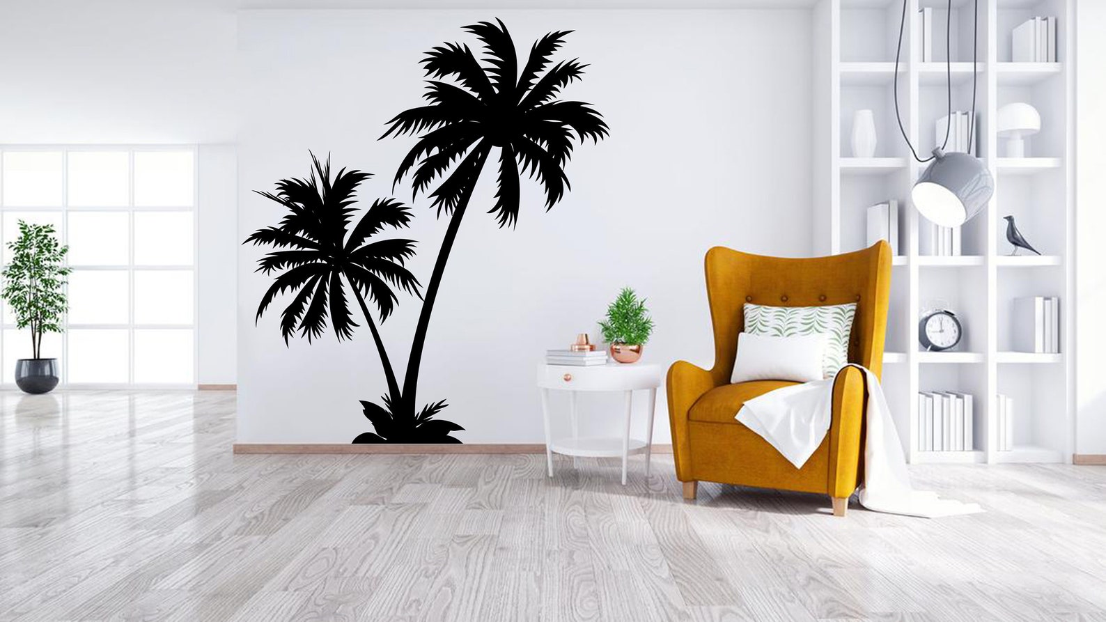 Palm Tree Wall Decal, Palm Trees Vinyl Sticker, Palm Tree Decor, Tree ...