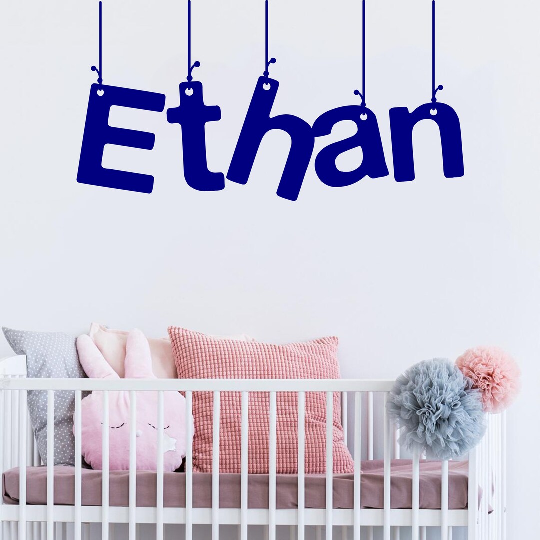 Personalized Hanging Name Decal Vinyl Wall Decal Personalized Wall ...