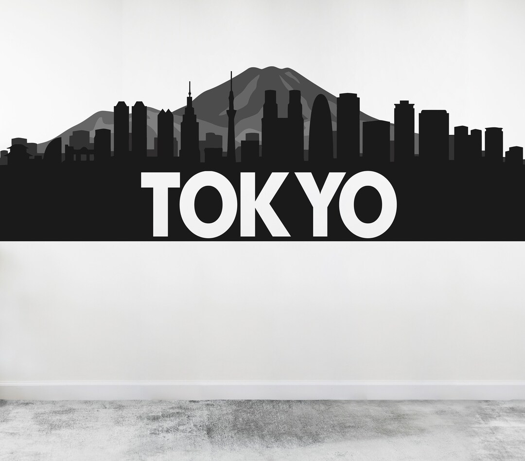 Tokyo City Skyline Wall Art Decal Vinyl Sticker City Tokyo Wall Decal ...