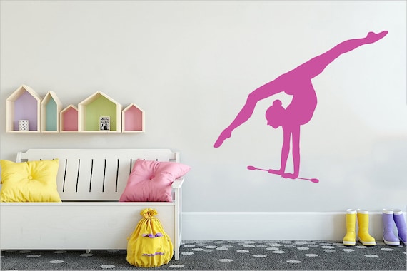 Gymnastics Wall Decal Gymnast Wall Sticker Gymnastics Decor | Etsy