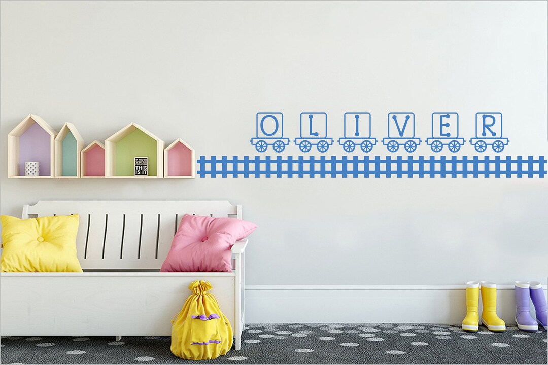 Personalized Train Wall Decal Railroad Track Wall Vinyl Stickers Train ...