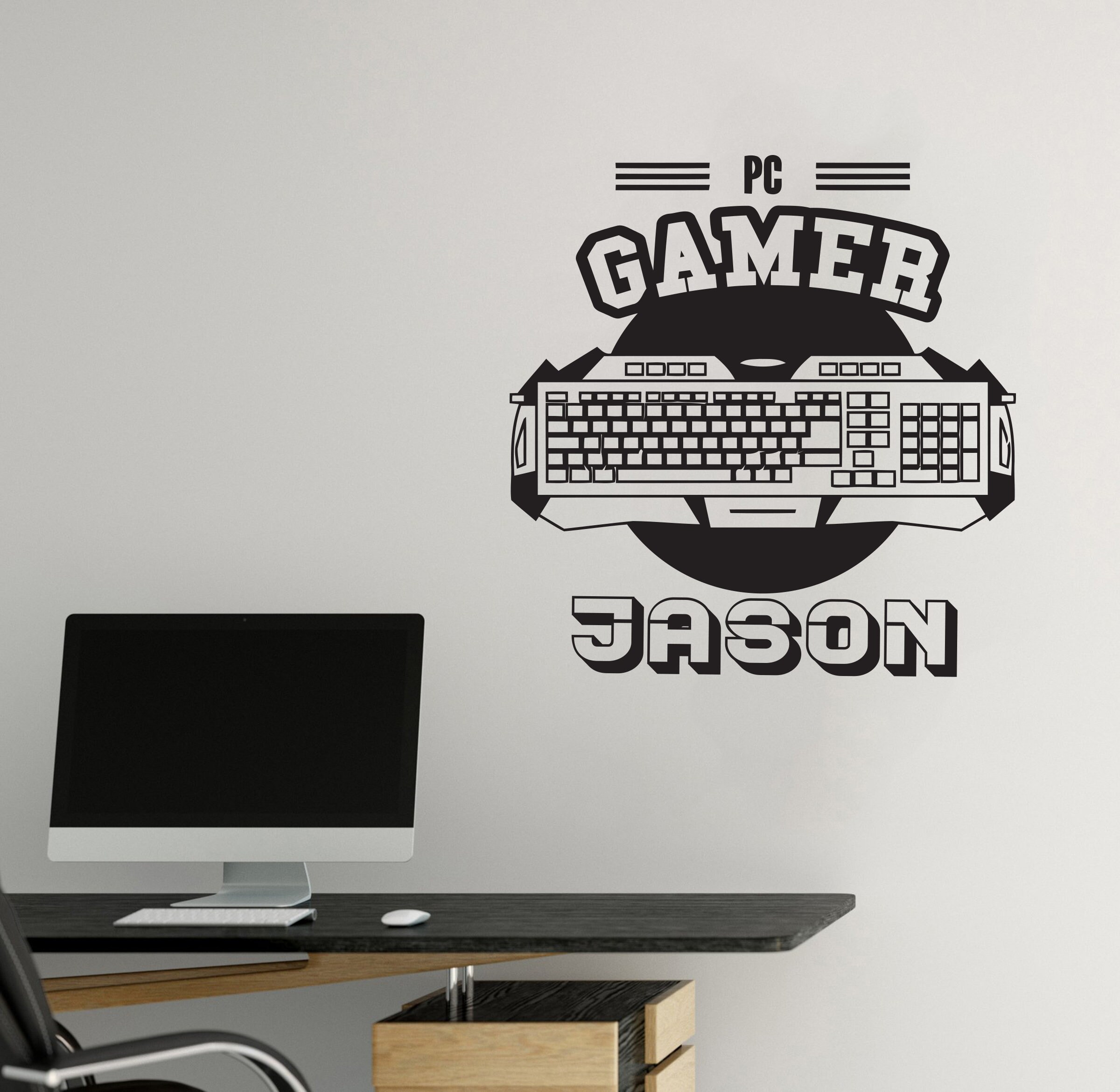 Custom Pc Gamer Decals Gamer Wall Decor Customized Gamer Kids - Etsy