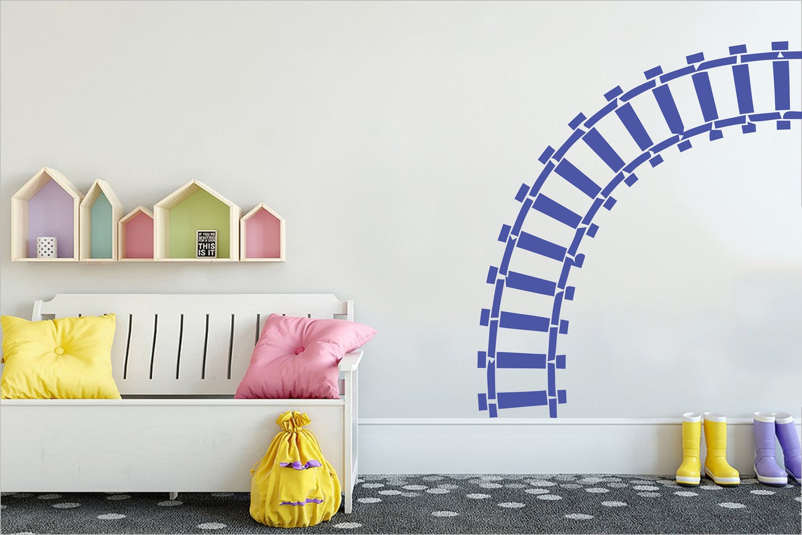 Railroad Track Wall Vinyl Stickers Train Track Wall Decals - Etsy